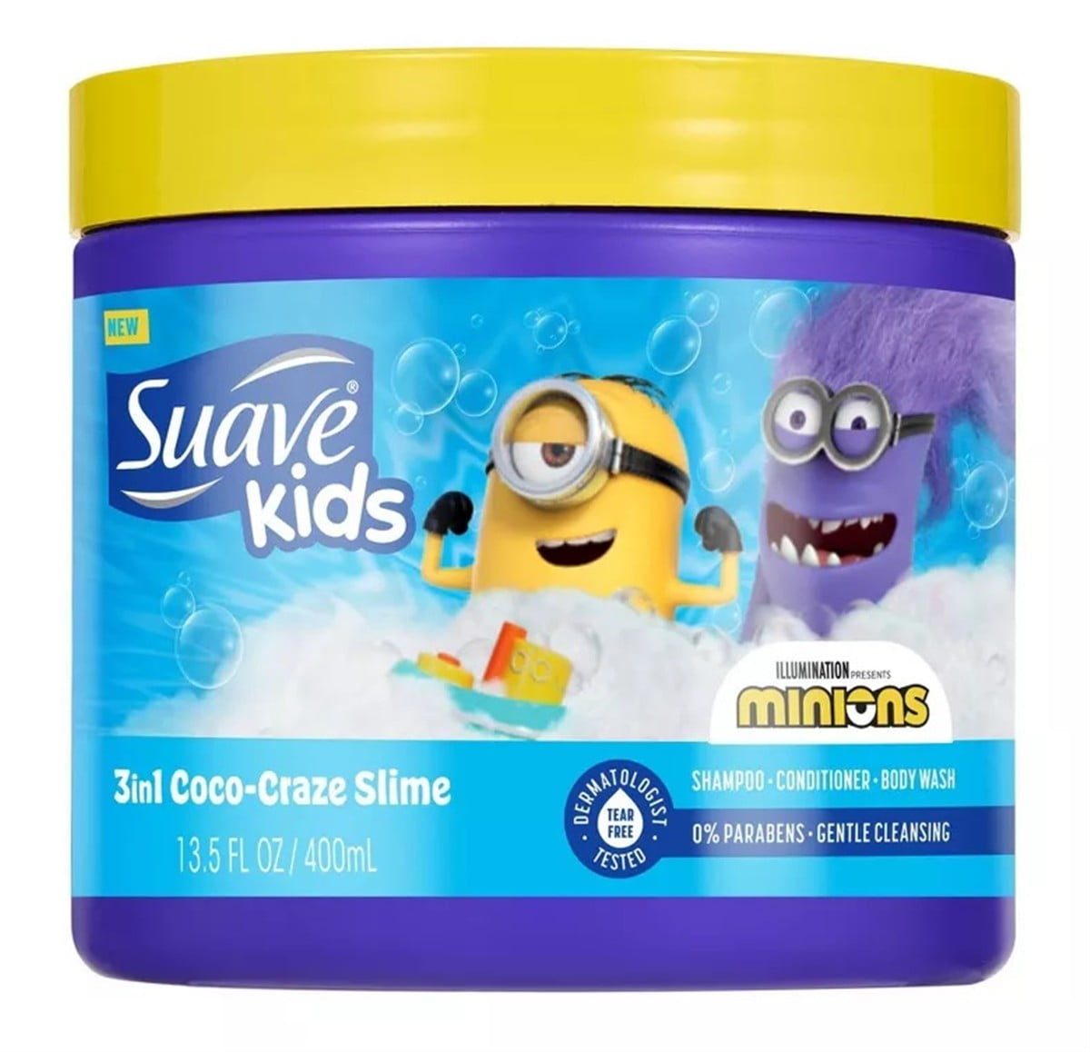 Suave Kids Minion 3-in-1 Shampoo Conditioner & Body Wash Slime, Coconut ...
