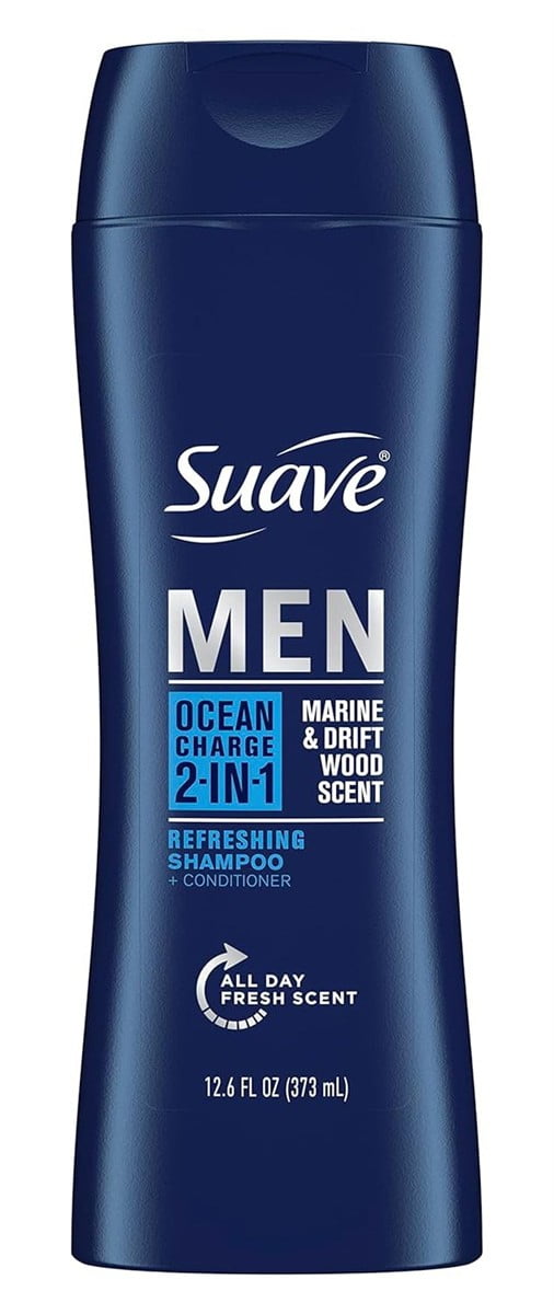 Suave Men 2-In-1 Shampoo + Conditionr Ocean Charge 12.6 Ounce (373ml ...