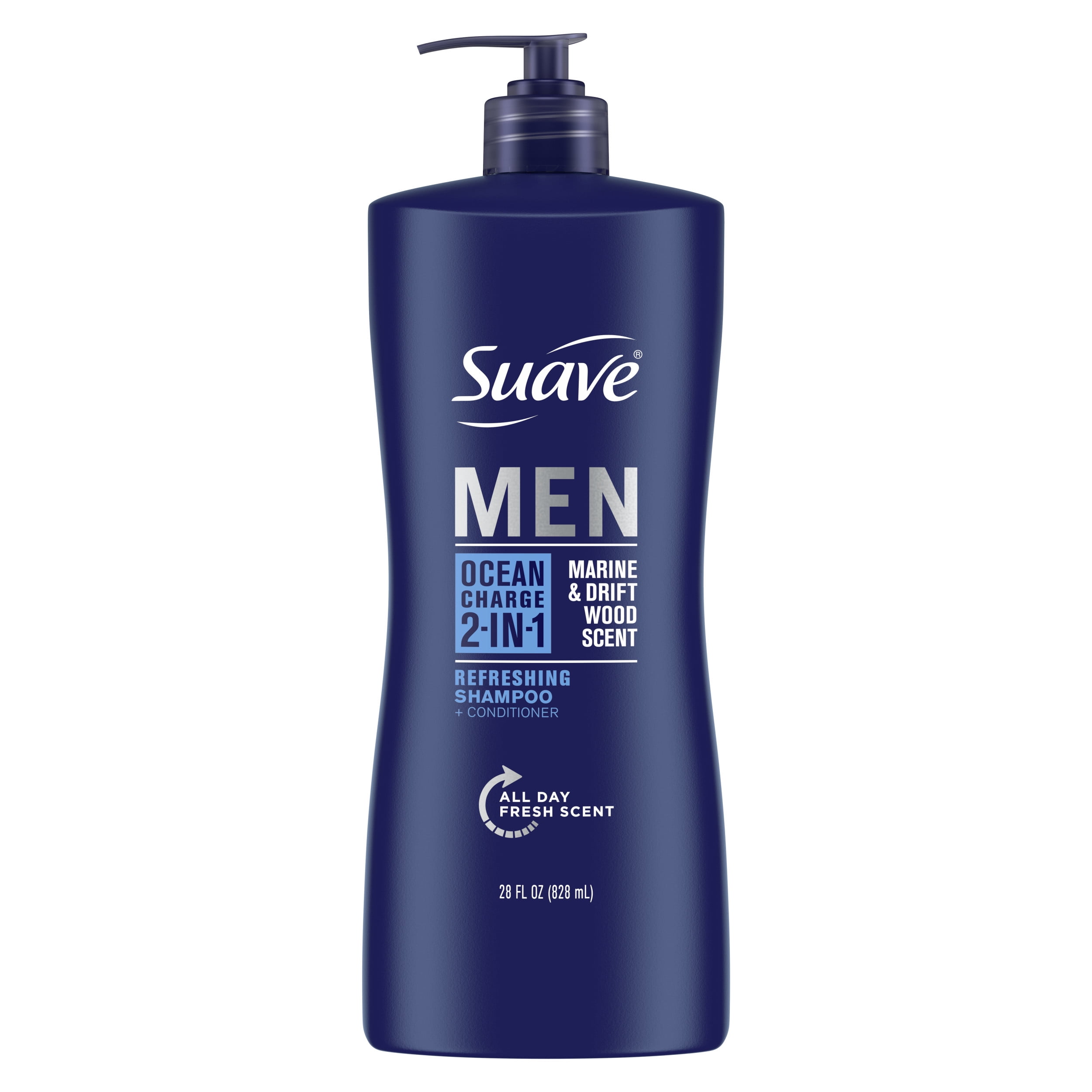 Suave Men Ocean Charge 2-in-1 Shampoo and Conditioner 28 fl oz, cleans ...