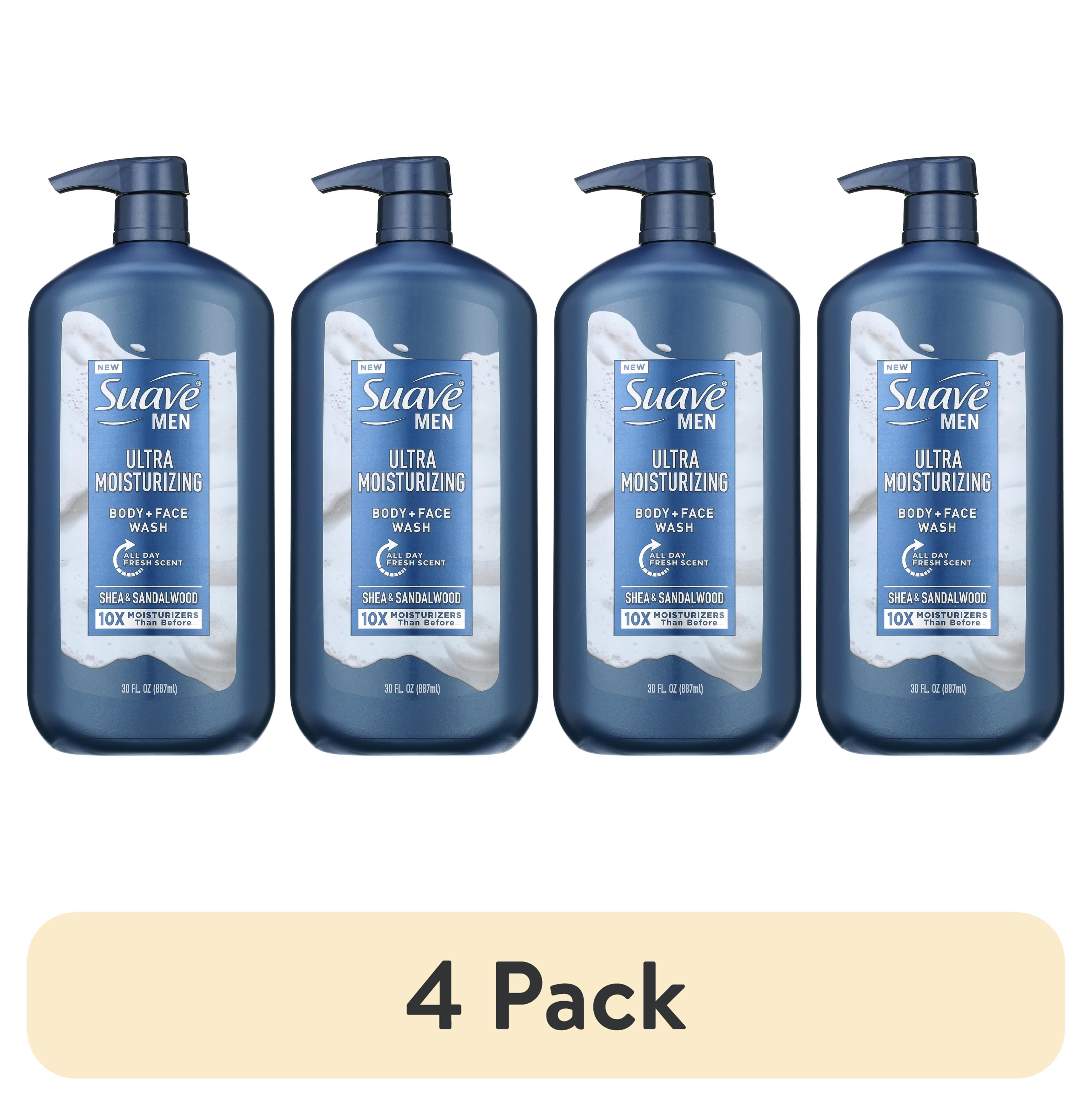 (4 pack) Suave Men Body & Face Wash, Ultra Moisturizing, Shea Butter ...