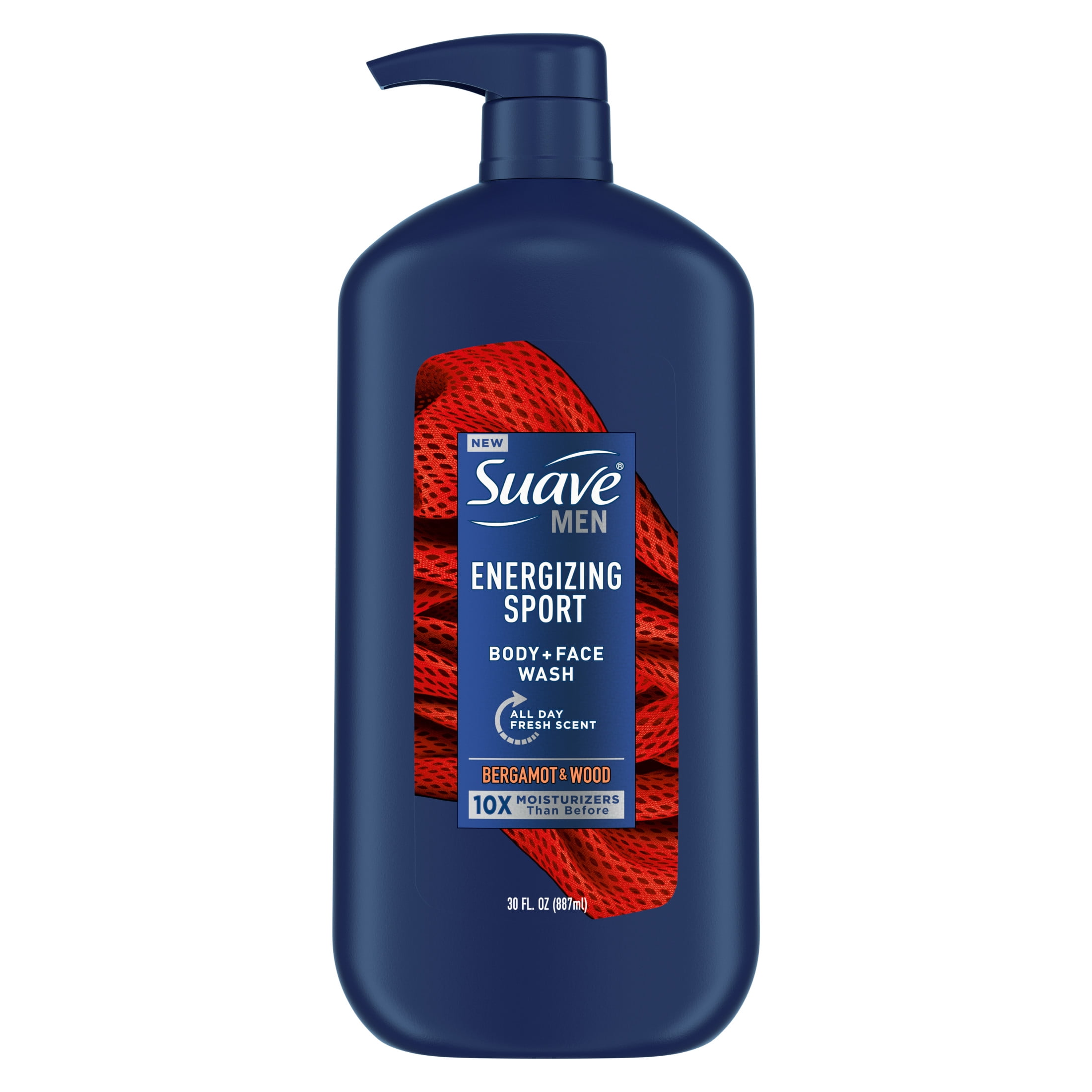 Suave Men Body & Face Wash, Energizing Sport, Bergamot & Wood, 30 oz ...