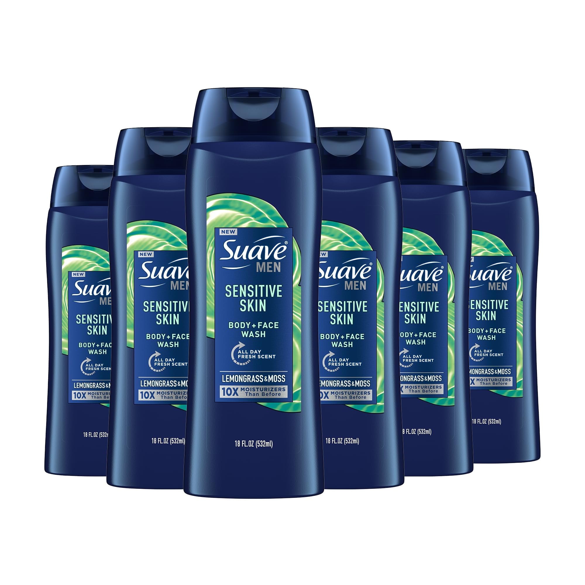 Suave Men Moisturizing Body OIF8 & Face Wash for Sensitive Skin ...