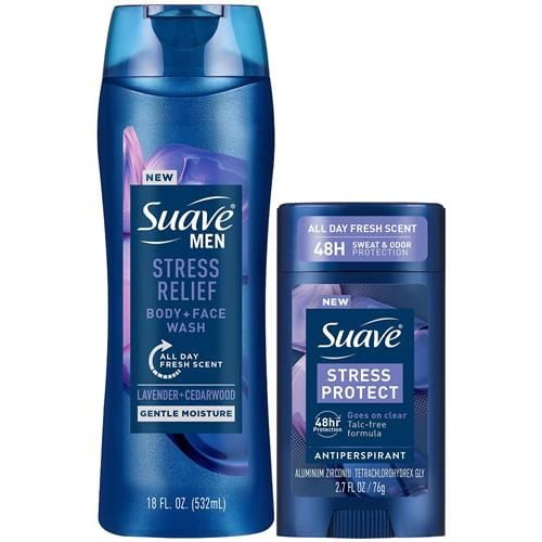 Suave Men’S Body Wash, Stress Relief + Antiperspirant Deodorant For Men ...
