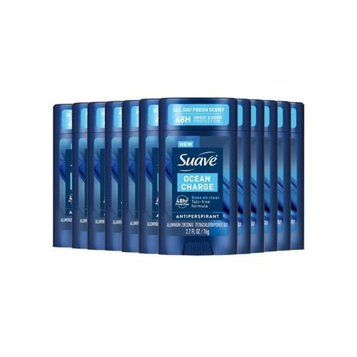 Suave Ocean Charge Men’S Antiperspirant Deodorant, All Day Marine & Driftwood Scent, For 48Hr ...