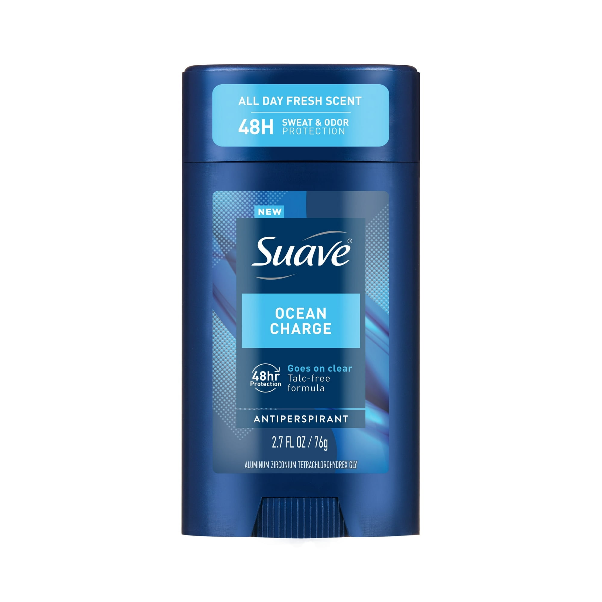Suave Ocean Charge Men’s Antiperspirant Deodorant, Marine & Driftwood Scent, 48-Hour Protection ...
