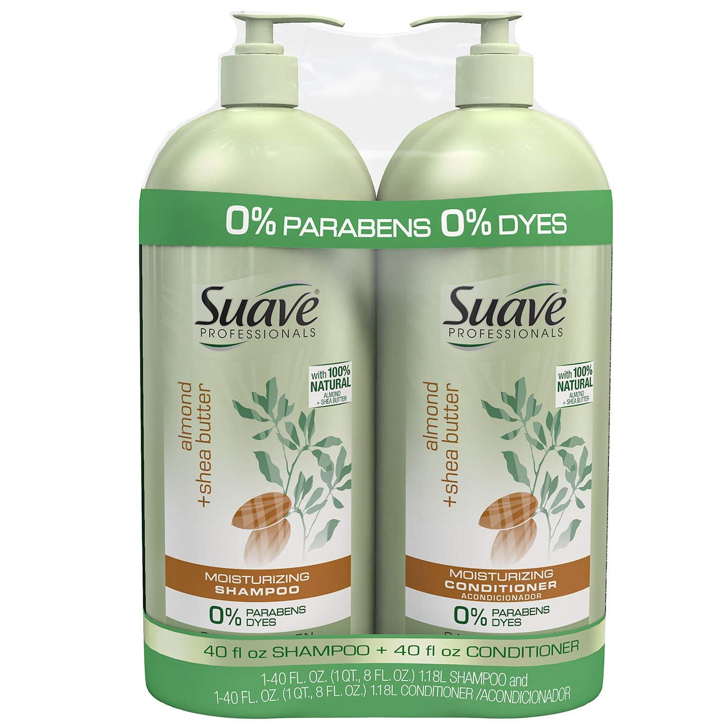 Suave, Shampoo & Conditioner, 40 fl.oz 2 Pack, Almond & Shea Butter ...