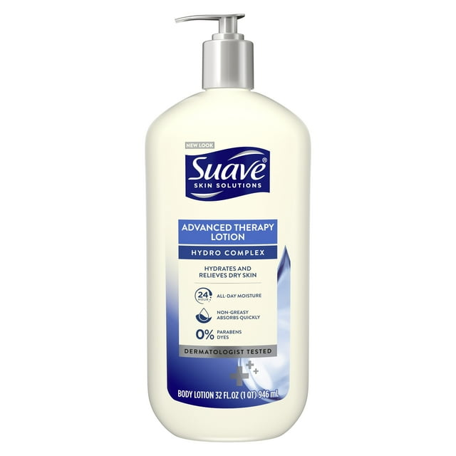 Suave Advanced Therapy Dry Skin Moisturizer, Hand and Body Lotion, 32 ...