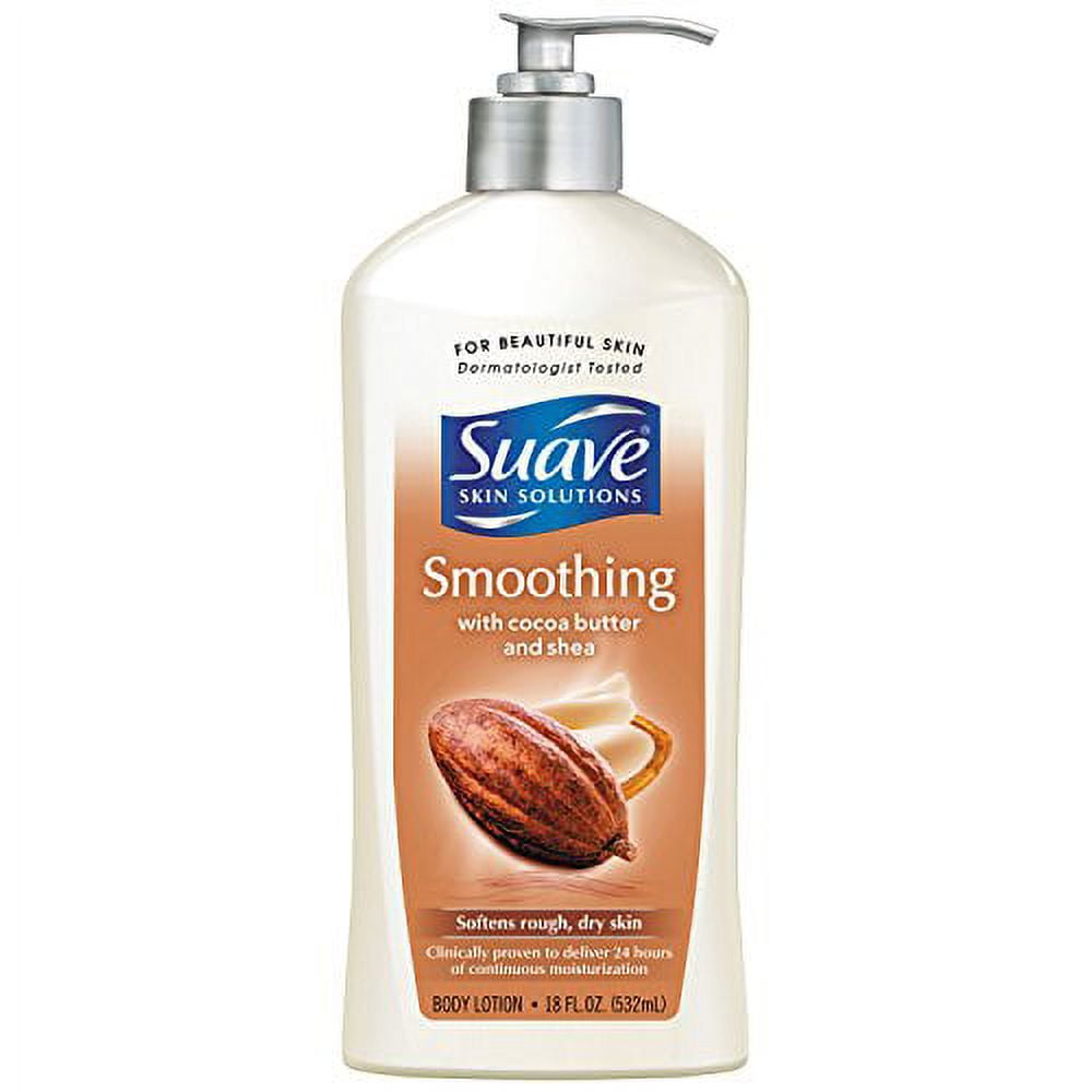 Suave Smoothing Body Lotion Cocoa Butter and Shea 18 fl oz (Pack of 18 ...