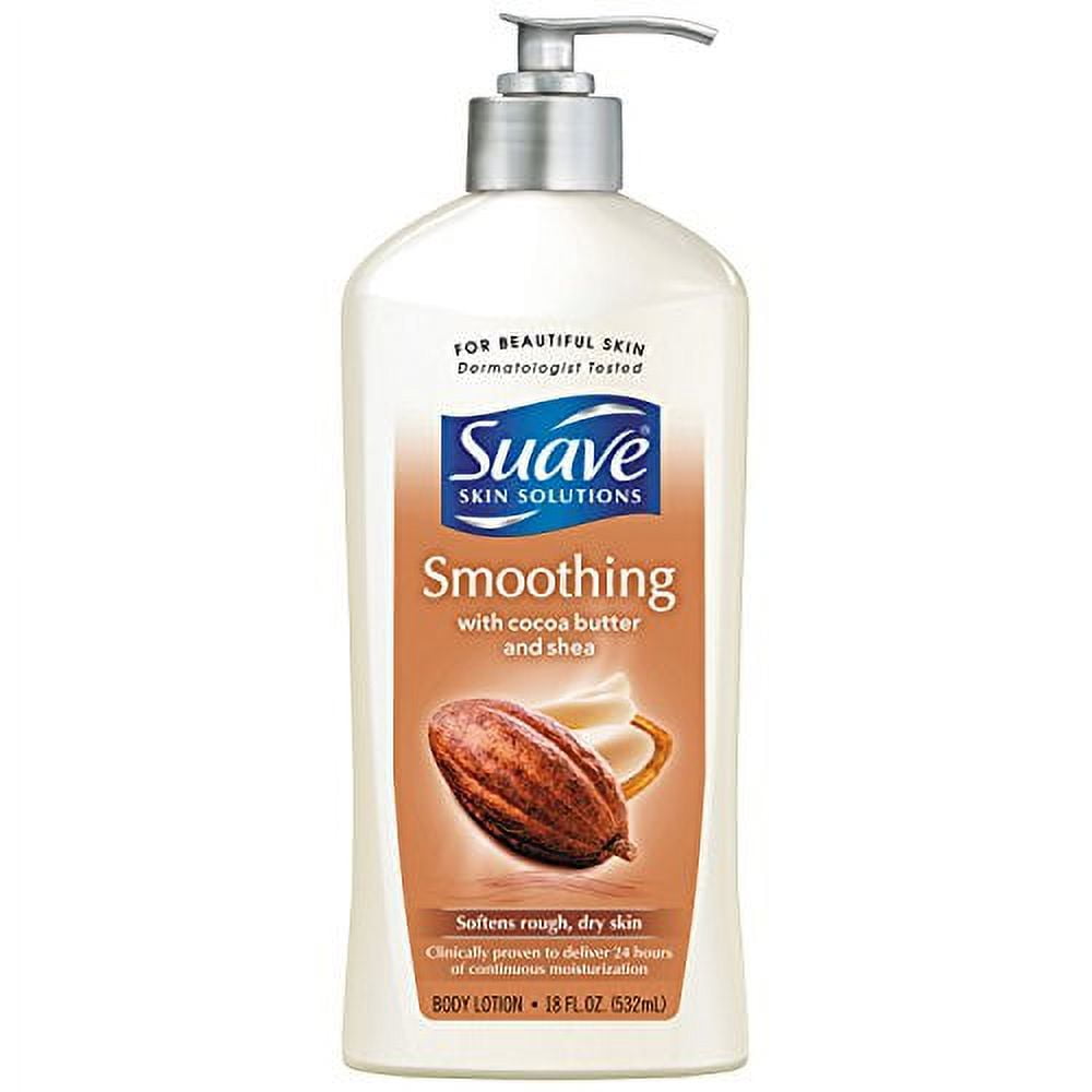 Suave Smoothing Body Lotion Cocoa Butter and Shea 18 fl oz (Pack of 4 ...