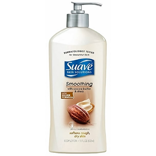 Suave Smoothing Body Lotion Cocoa Butter and Shea 18 fl oz (Pack of 8 ...