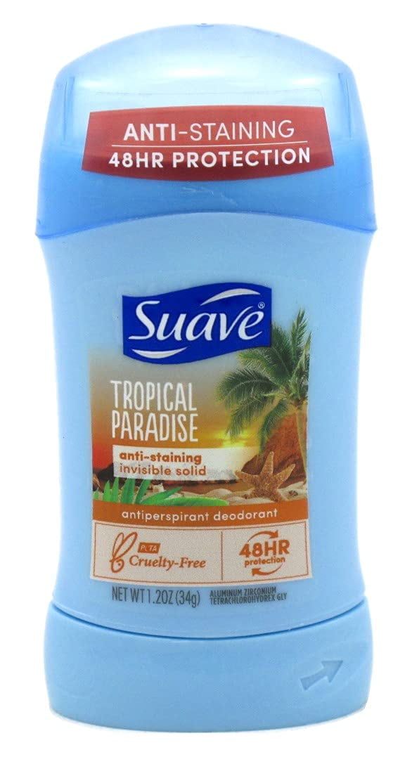 Suave Tropical Paradise Invisible Solid Antiperspirant Deodorant, 48 ...