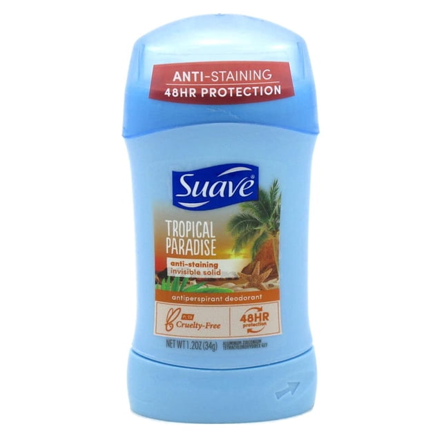 Suave Tropical Paradise Invisible Solid Antiperspirant Deodorant, 48 ...