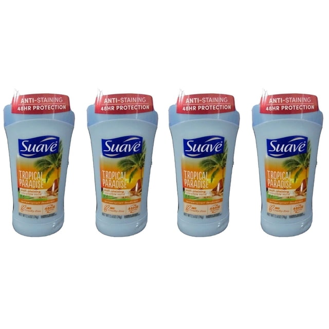Suave Tropical Paradise Deodorant, Invisible Solid, 48 HR Anti Staining ...