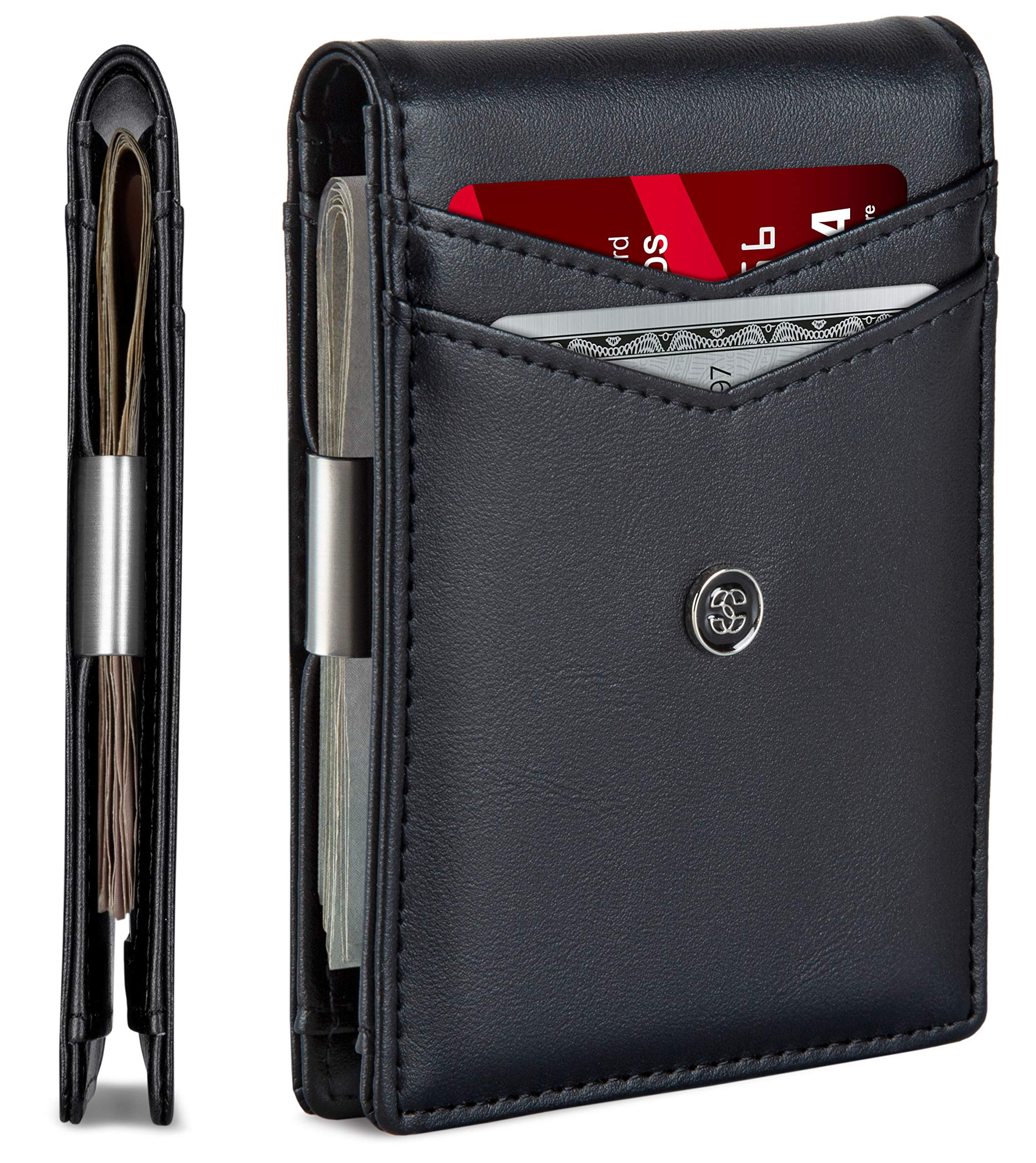 Suavell Leather Slim Wallets for Men. Wallet Card Holder with Money ...