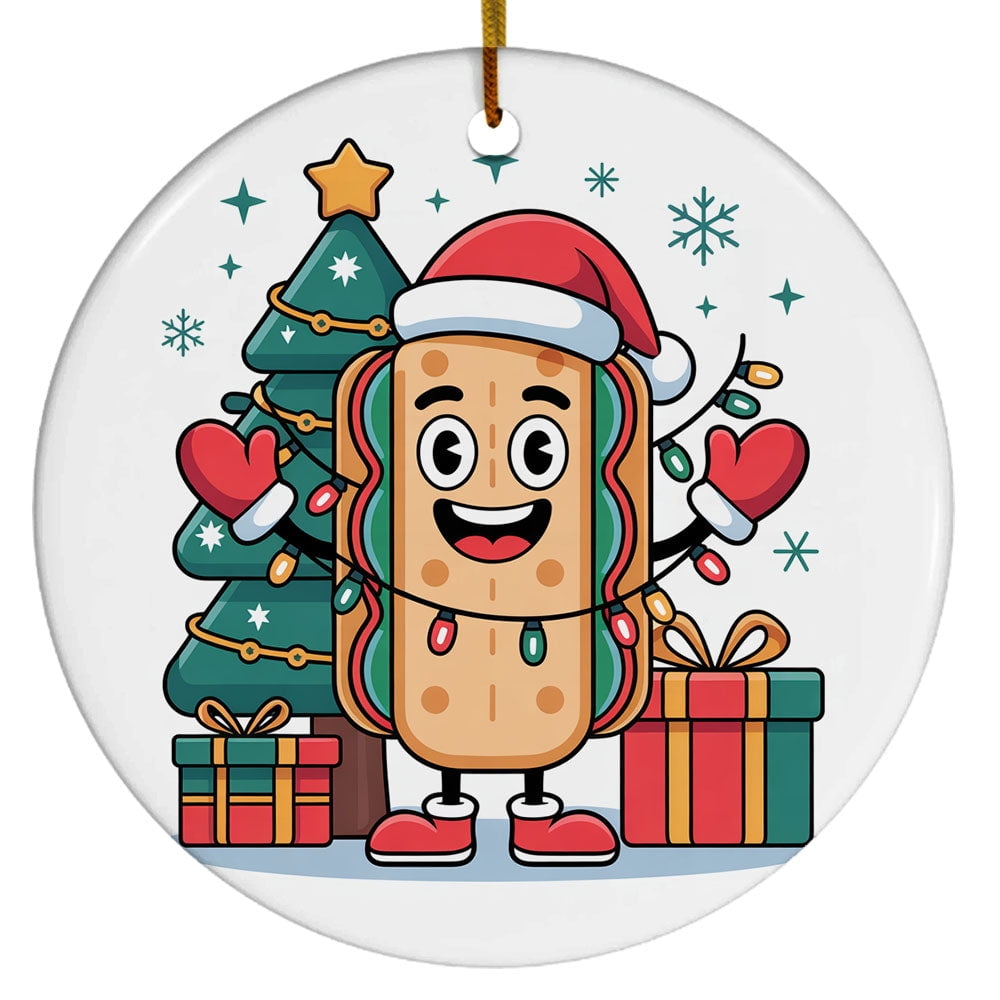 Sub Sandwich Christmas Ornament, Christmas Gift For Dad Mom Friends ...