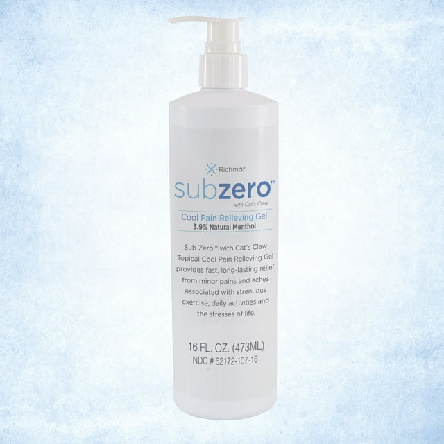 Sub-Zero Over-the-Counter Cooling Gel for Body Aches and Pain, Muscle ...