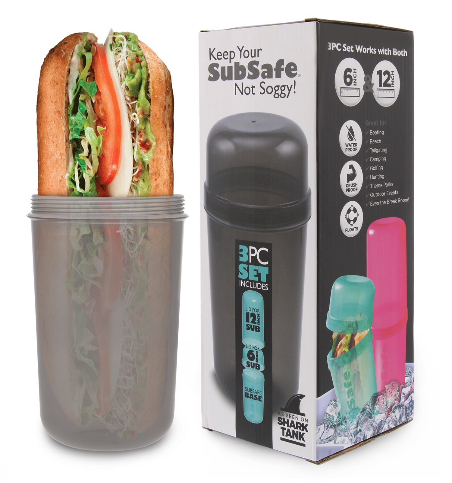 SubSafe Sub Reusable Sandwich Container As Seen On Shark Tank - Grey ...
