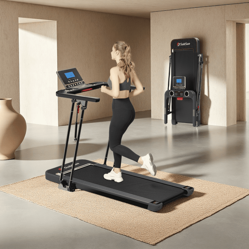 SubSun Adjustable Treadmills for Home and Office, Portable Treadmills ...