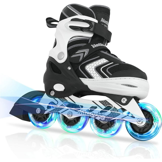 SubSun Girls Inline Skates for Kids and Boys with Light up Wheels White ...