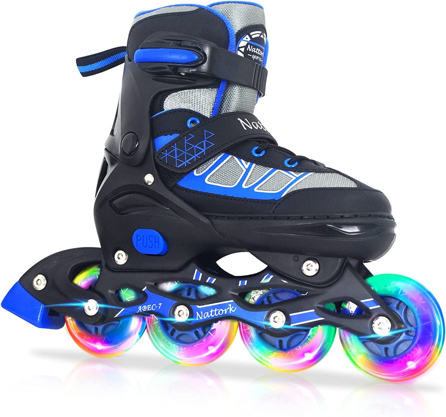 SubSun Kids Adjustable Inline Skates with Light-Emitting Wheels, Size L ...