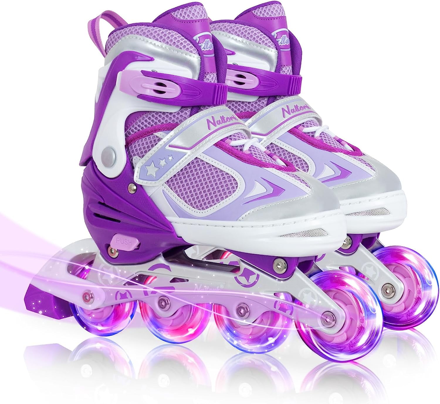 SubSun Kids Boys Inline Skates Adjustable Blades Skate Light up Wheels ...
