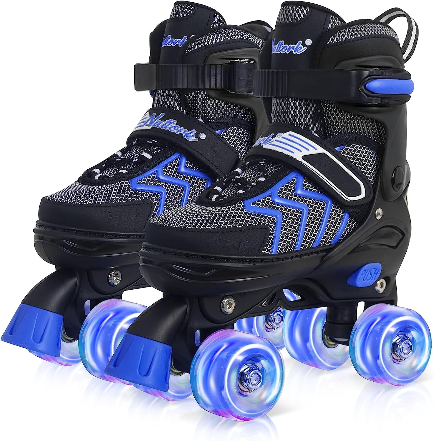 SubSun Kids Outdoor Beginner Roller Skates for Boys, Adjustable with ...