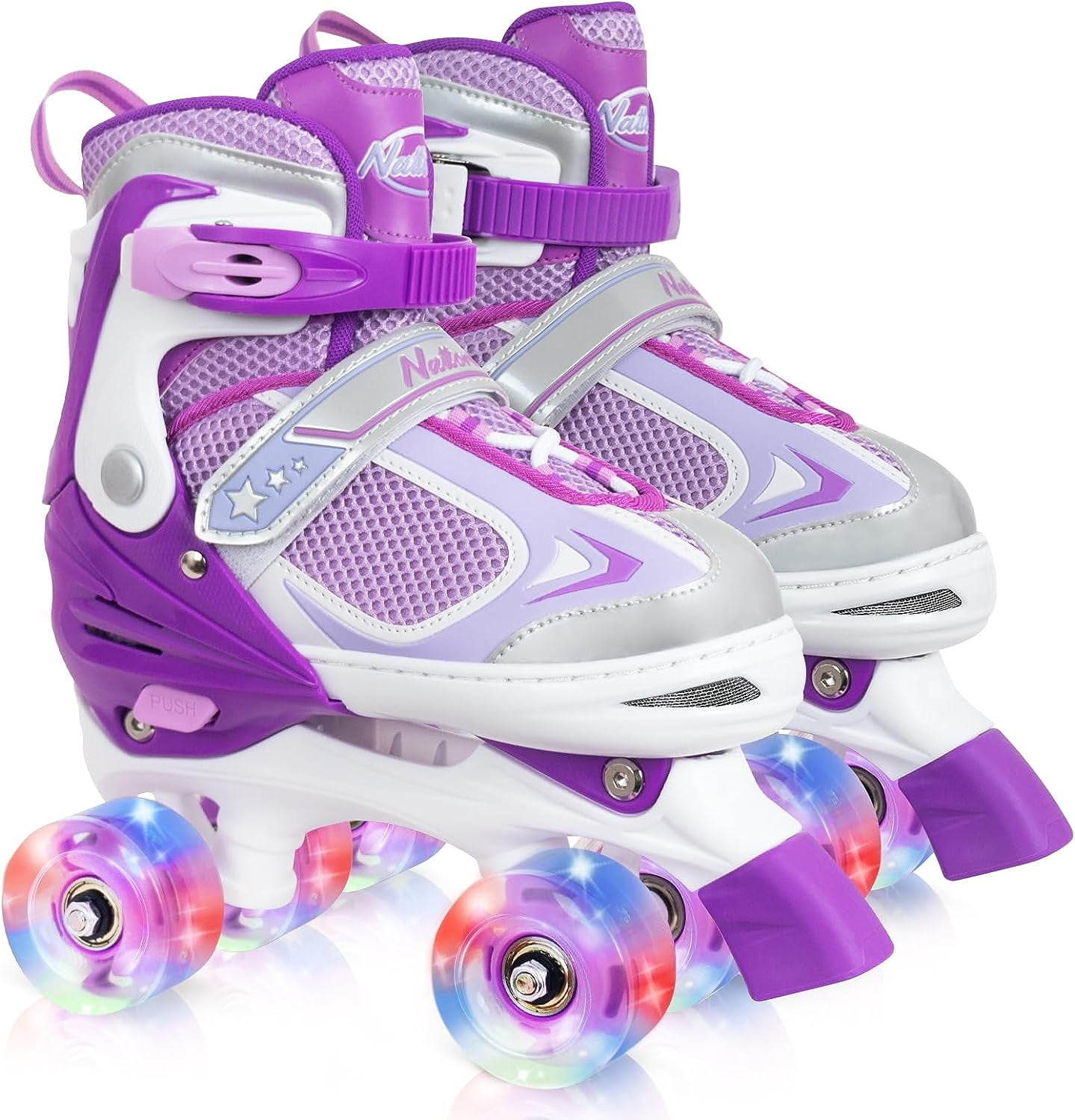 SubSun Roller Skates for Boys Girls Kids 4 Sizes Adjustable Quad Skates ...