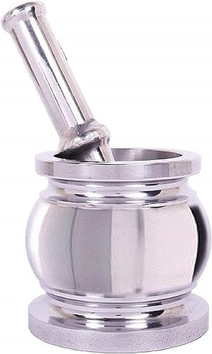 Subaa Stainless Steel Mortar and Pestle Set for Spices Okhli Masher ...