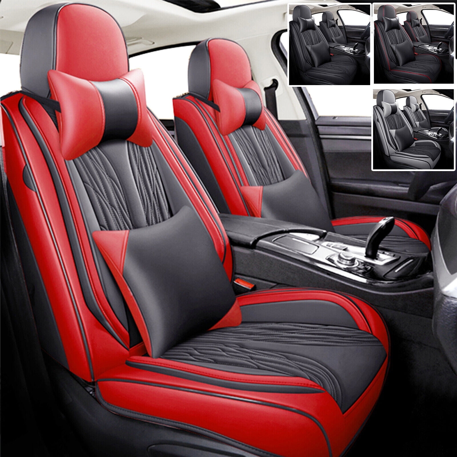 For Subaru Forester Car Seat Cover Full Set, Deluxe PU Leather 5 Seats ...