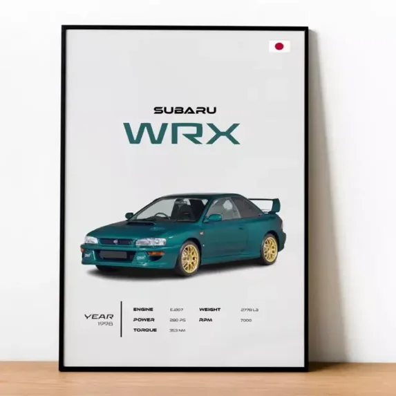 Subaru Wrx Sti Poster - Classic Rally Car Art - Iconic Jdm Automotive ...