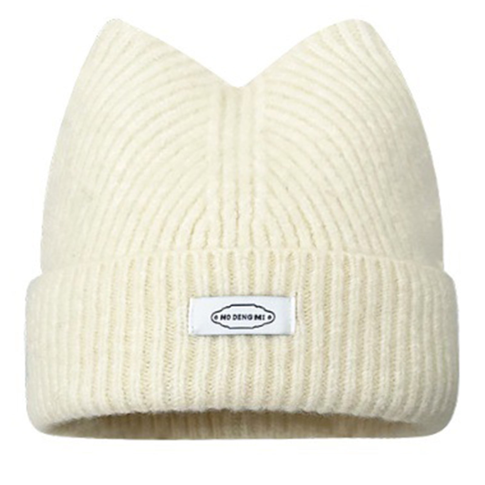 Subculture Ear Hat with Letter Decals Winter Cycling Hiking Skiing Hat ...