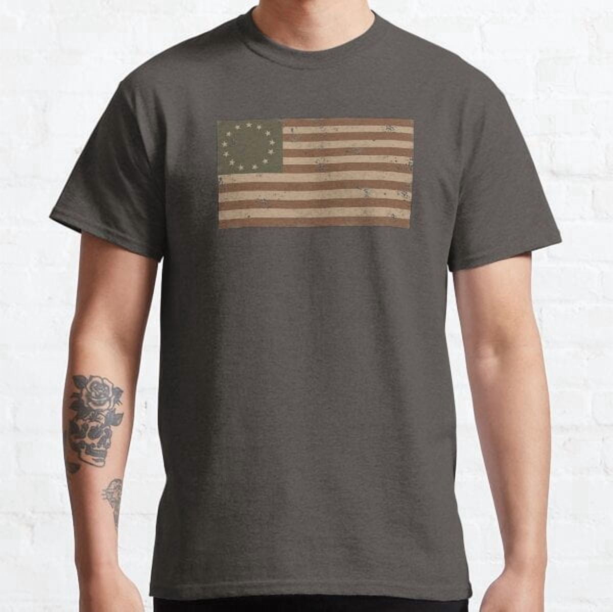 Subdued 1776 Betsy Ross Flag Classic T-shirt - Walmart.com