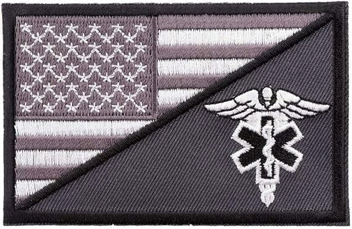 Subdued US Flag Star Of Life Patch, Medical Profession Patches ...