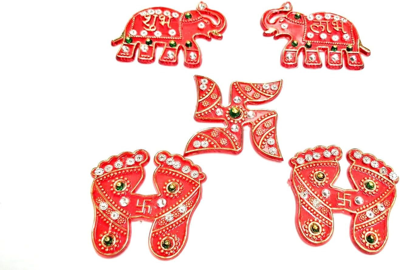 Subh Labh with Laxmi ji Charan Paduka Diwali Floor and Door Decoration ...