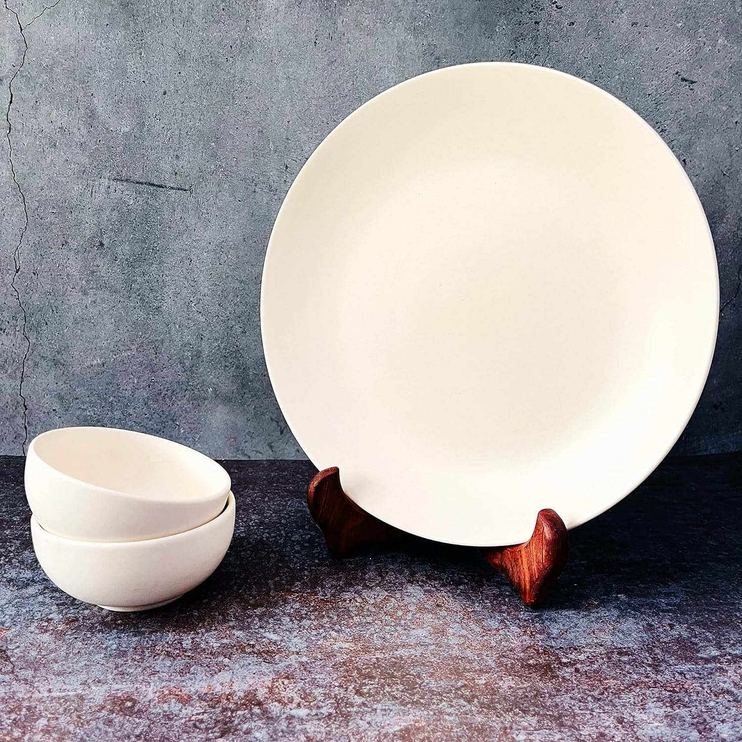 Subhra Handcrafted Ceramic Dinner Set - 3 Pieces | 1 Dinner Plate + 2 ...