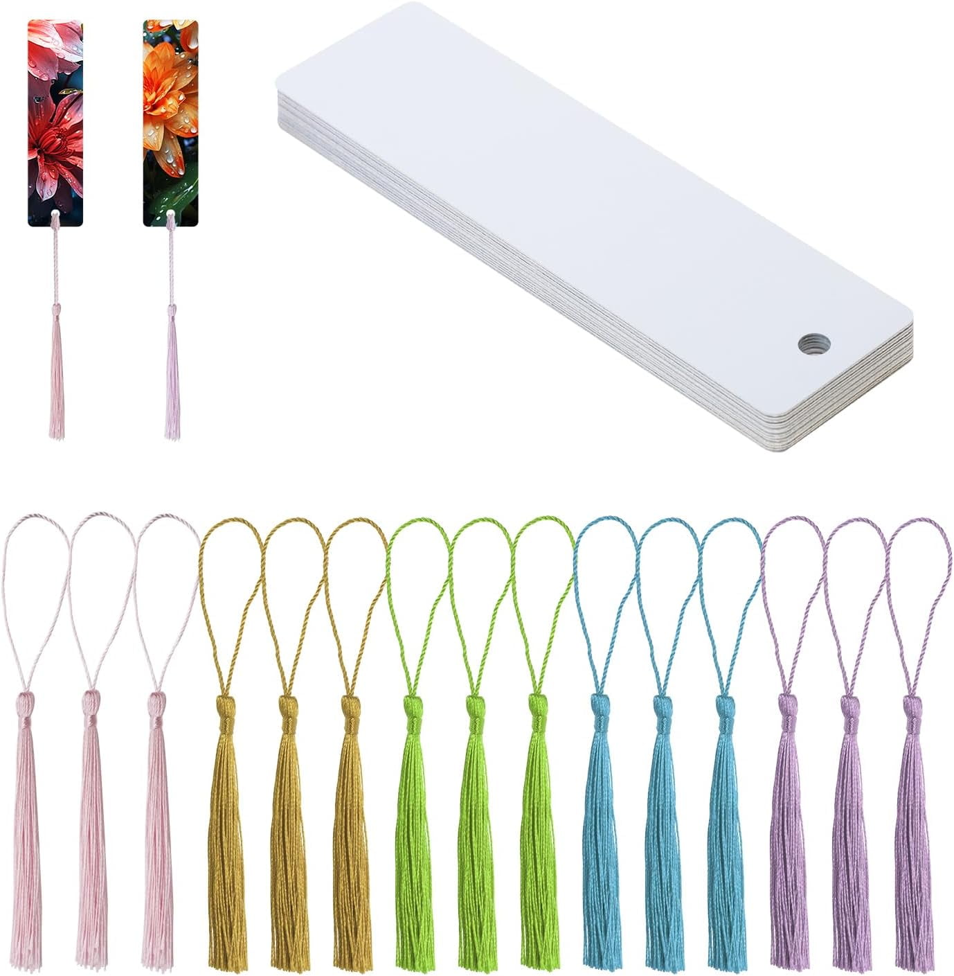 Sublimation Blank Bookmarks 15Pcs Double-Side Heat Transfer Metal Craft ...