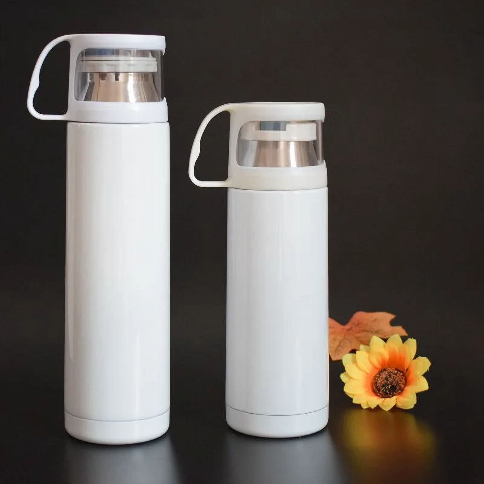 Sublimation Blank Bottle Double Wall Stainless Steel Transparent Lid ...