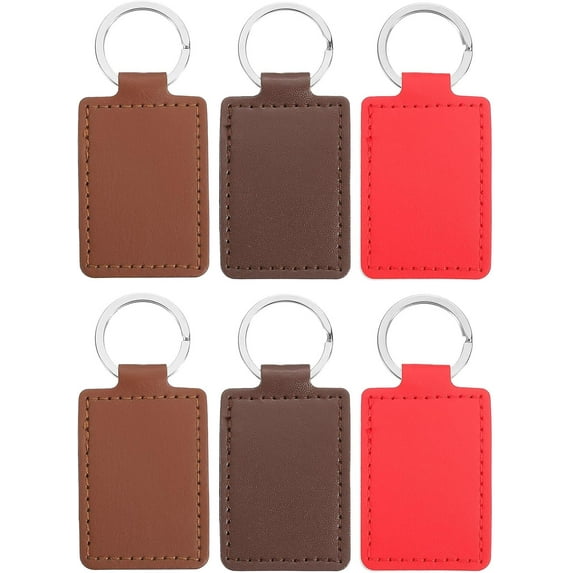 Sublimation Blank Keychains, Rectangle Leather Keychain Blanks Double ...