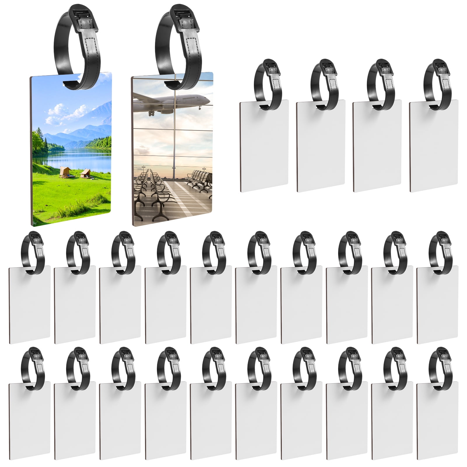 Sublimation Blank Luggage Tag with Lanyard Compact Luggage Blank Label ...