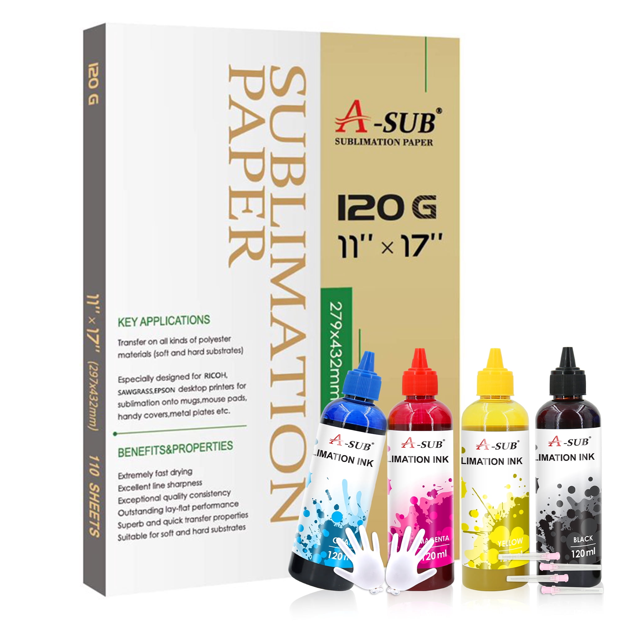 Sublimation Bundle 110 Sheets A-SUB Sublimation Paper 11x17 inch 120g ...
