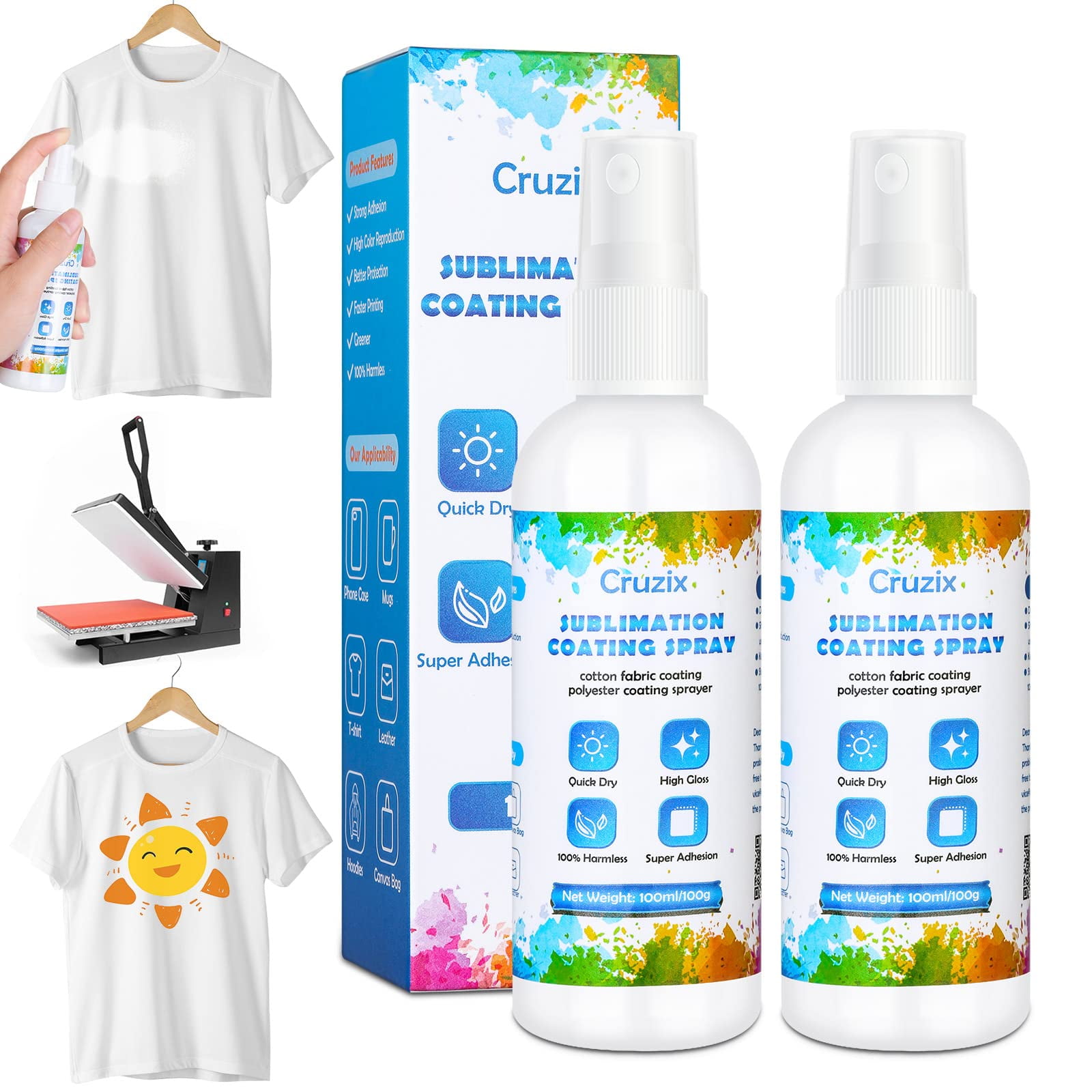 Sublimation Coating Spray for Cotton Shirts, 2 x ML Sublimation Spray ...
