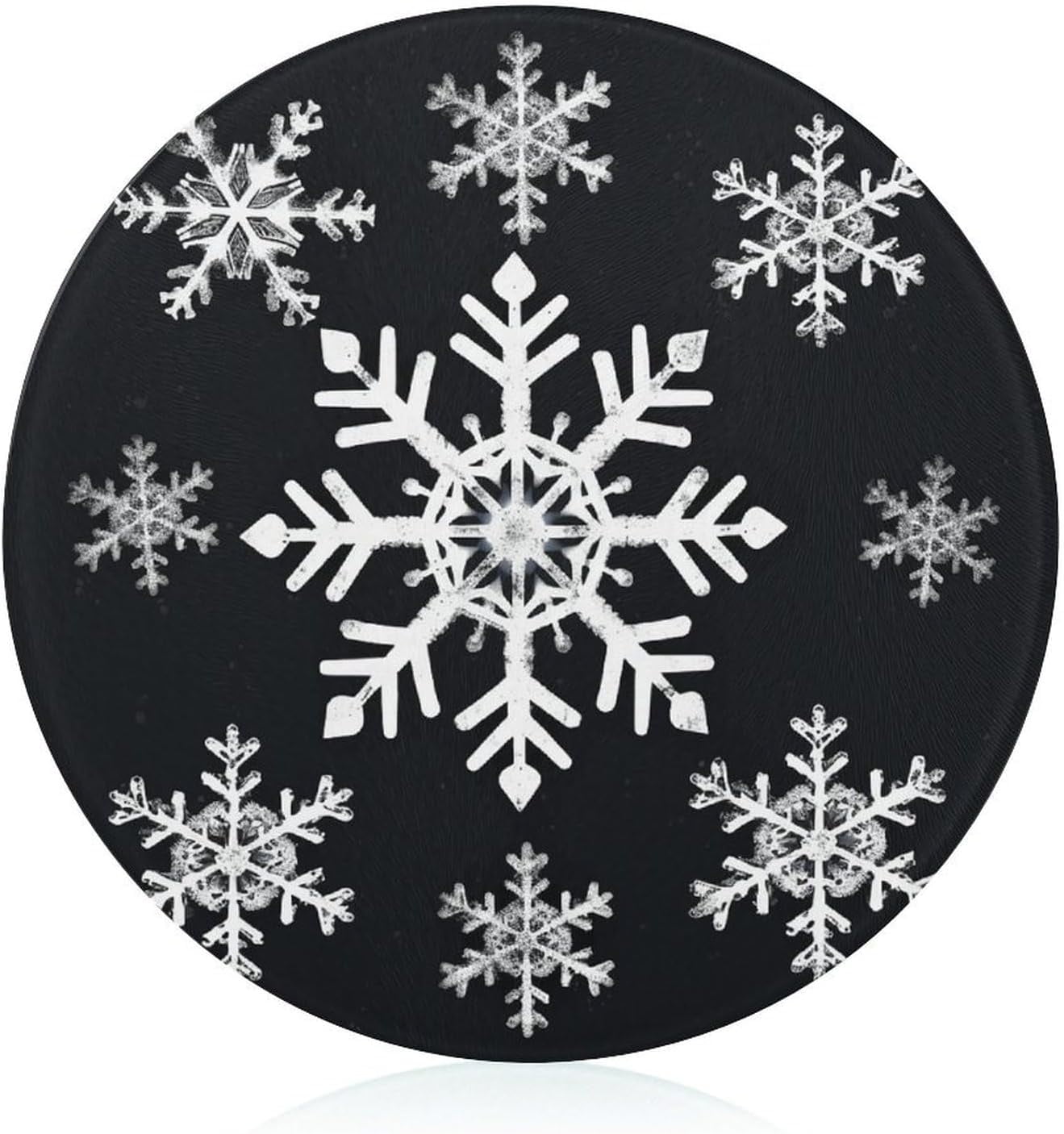 Sublimation Glass Cutting Board for Kitchen White Snowflake Cutting ...
