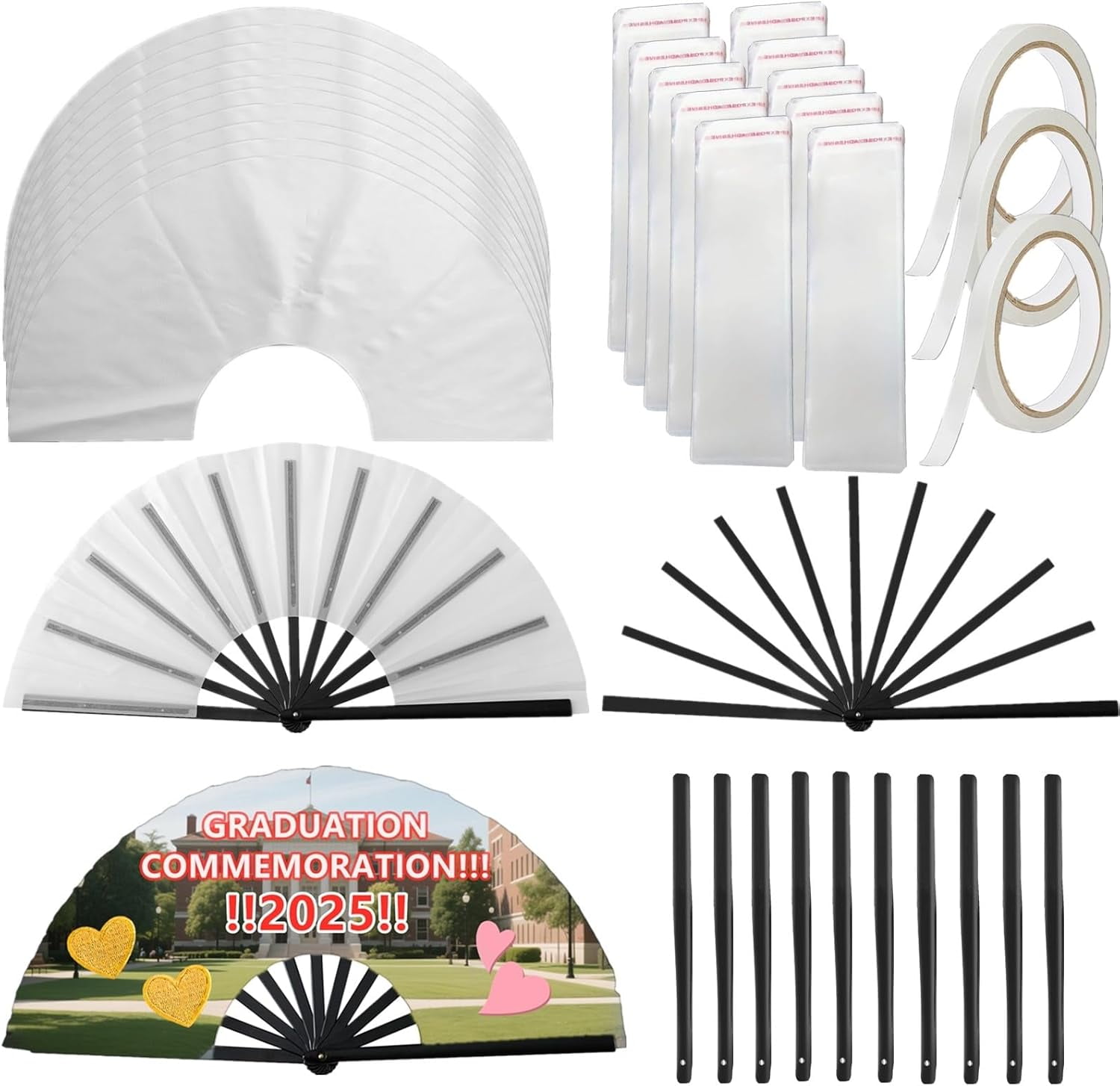 Sublimation Hand Fan Blanks Bulk, Fan Shaped Sublimation Paper and ...