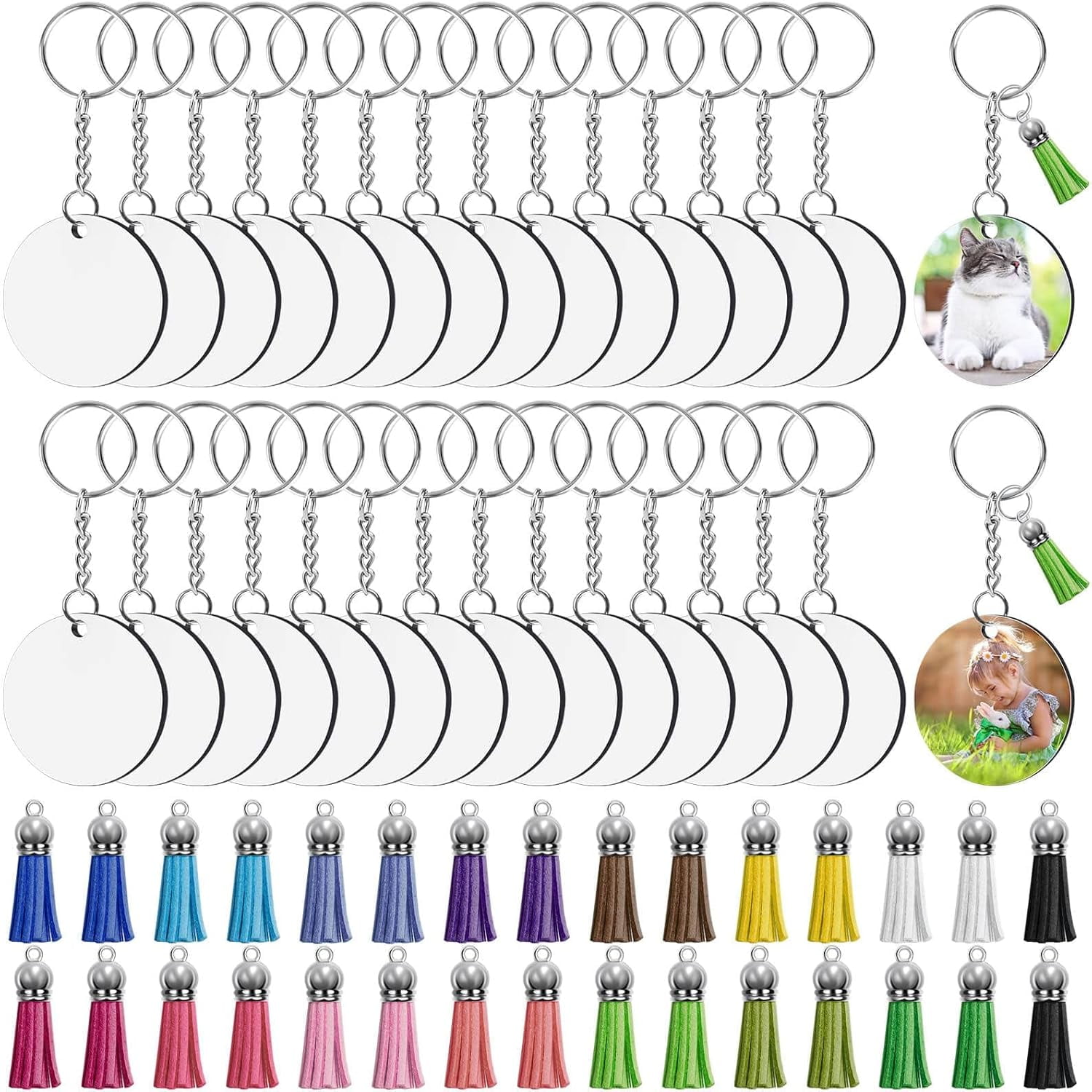 Sublimation Keychain Blanks Bulk, 120Pcs Sublimation Keychain Blanks ...