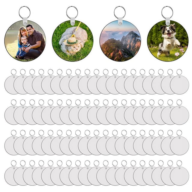 Sublimation Keychain Blanks Double Sides 80 MDF Sublimation Keychains ...