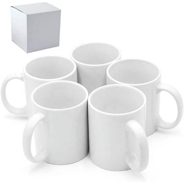 Sublimation Mugs, Cups 11oz Sublimation Ceramic Blank Coffee Mugs,White ...