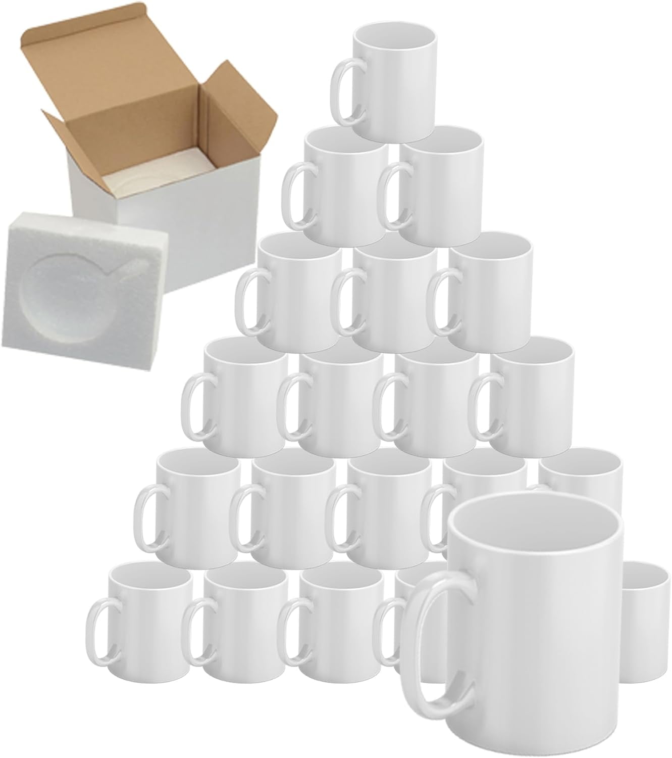 Sublimation Mugs With Gift Mug Box. Mugs - Cardboard Box with Foam ...