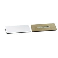 Name Tag/Badge Blanks - 25 Pack - Brushed Silver 1x3, Round Corners ...