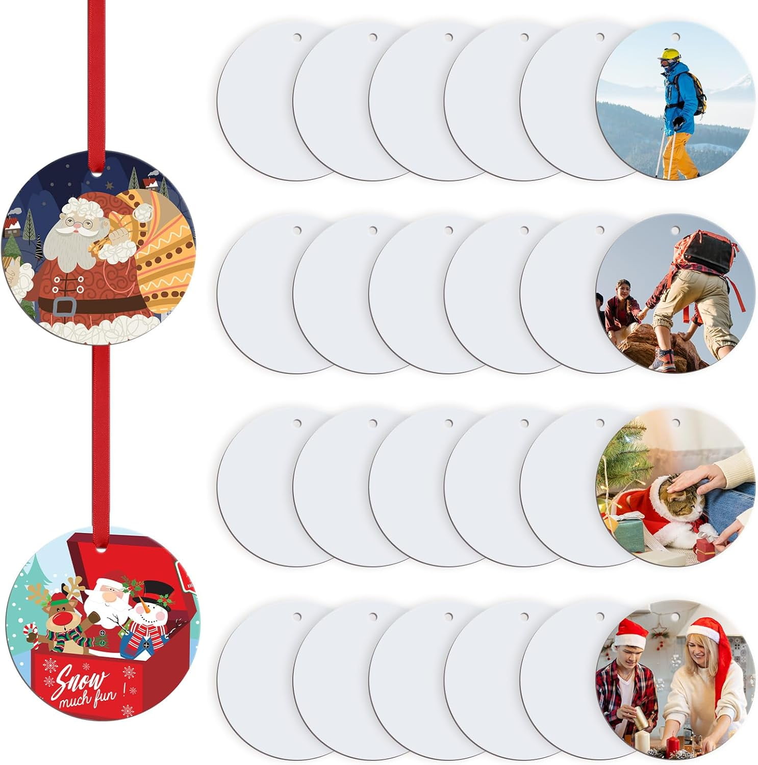 Sublimation Ornament Blanks 26 PCS- 3 Inch Sublimation Christmas ...