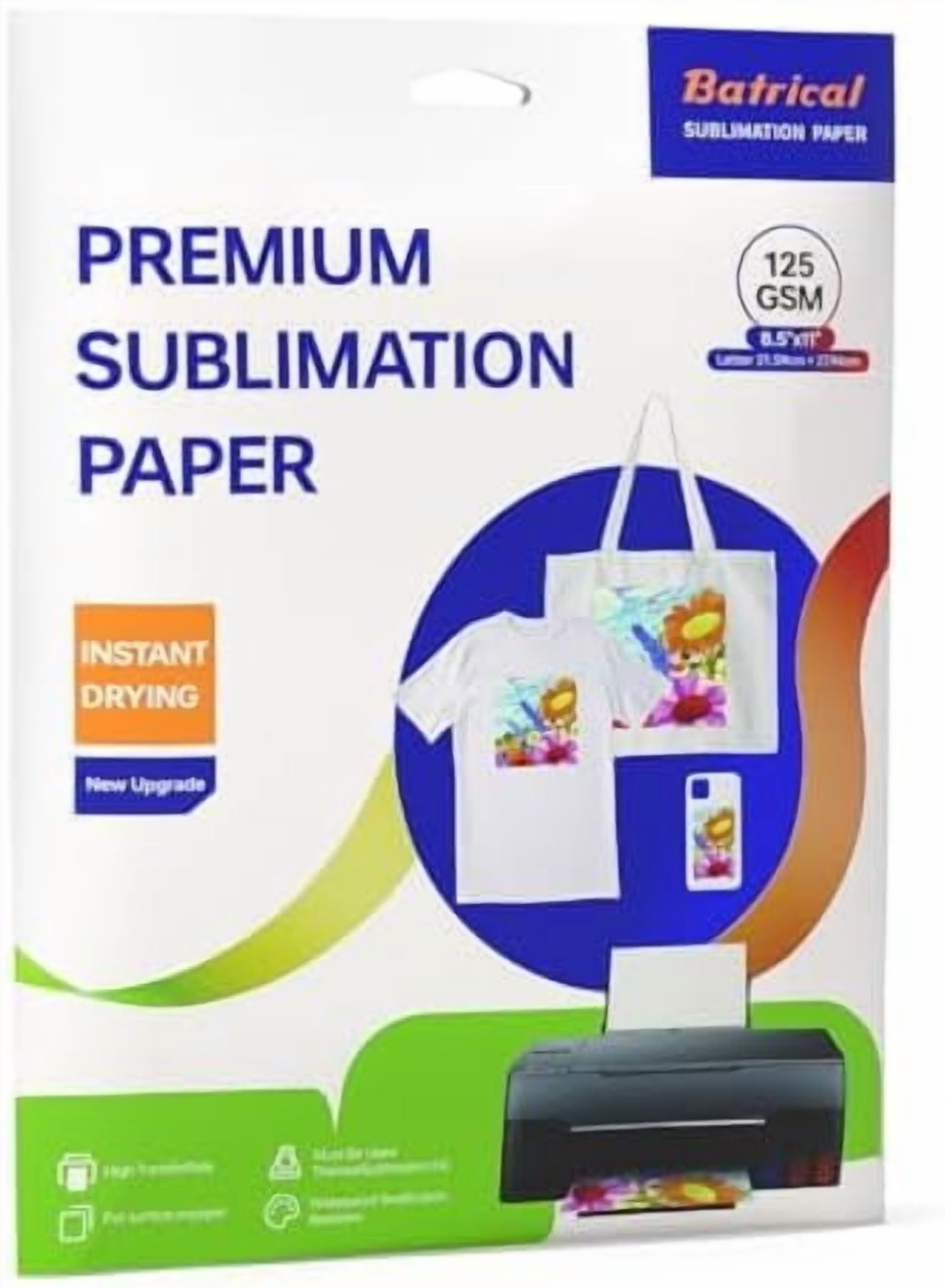 Sublimation Paper 30 Sheets Heat Transfer Paper 8.5x11 inch Compatible with Inkjet Sublimation ...